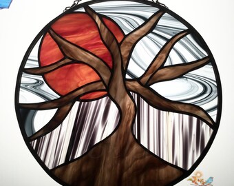 Tree of Life Stained Glass Panel - Etsy