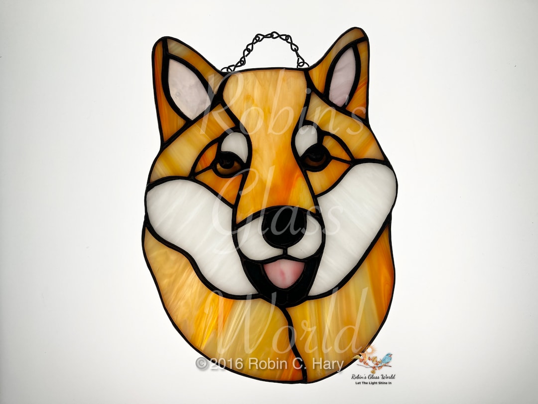 Shiba Inu Handmade Stained Glass Suncatcher - Etsy