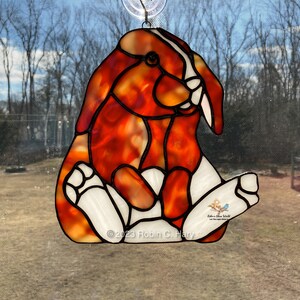 Rabbit Handmade Stained Glass Suncatcher - Etsy