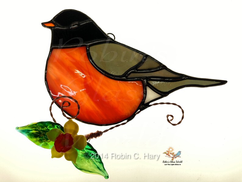 Robin Handmade Stained Glass Suncatcher - Etsy