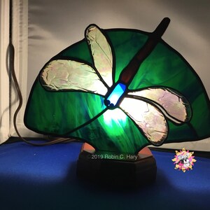 Dragonfly Handmade Stained Glass Lamp - Etsy