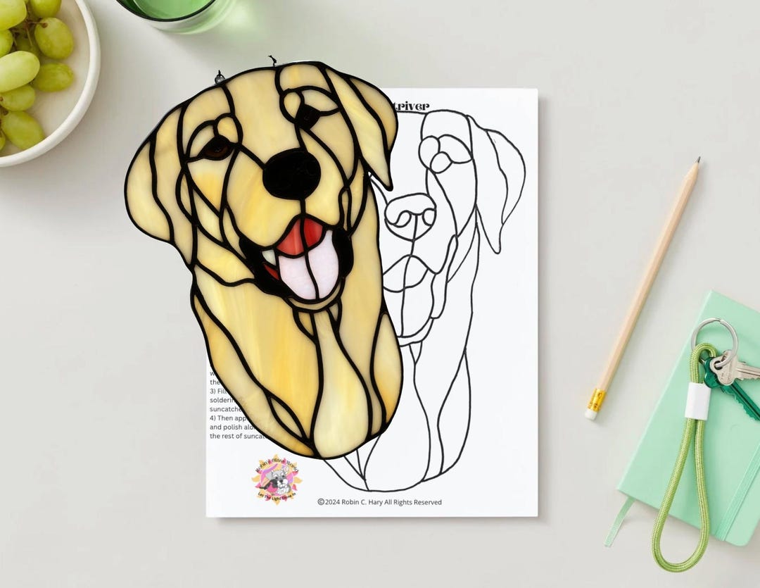 Labrador Retriever Stained Glass Pattern/ PDF/ DIY Dog Window Hanging ...