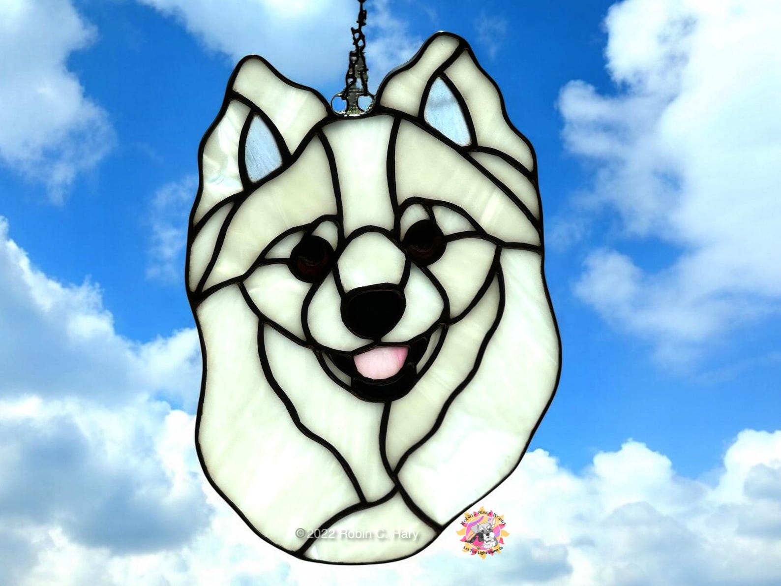 American Eskimo Handmade Stained Glass Suncatcher - Etsy