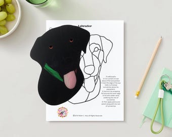 Labrador Dog Stained Glass Pattern, Stained Glass Labrador Digital ...