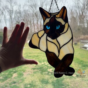 Siamese Cat Handmade Stained Glass Suncatcher - Etsy