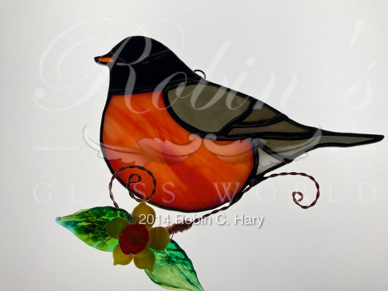 Robin Handmade Stained Glass Suncatcher | Etsy
