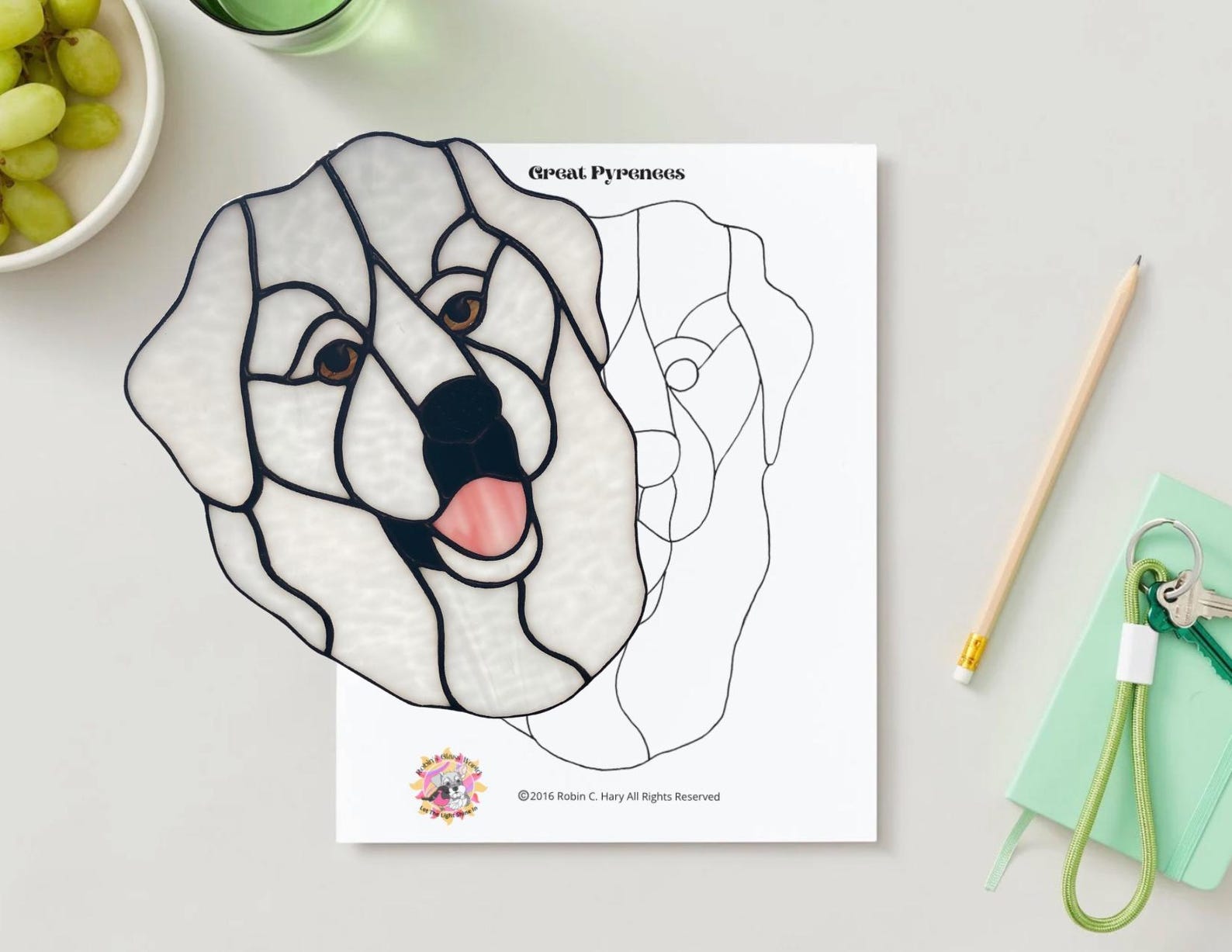 Great Pyrenees Stained Glass Pattern/ PDF/ DIY Dog Window Hanging - Etsy