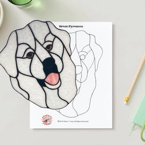 Great Pyrenees Stained Glass Pattern/ PDF/ DIY Dog Window Hanging - Etsy