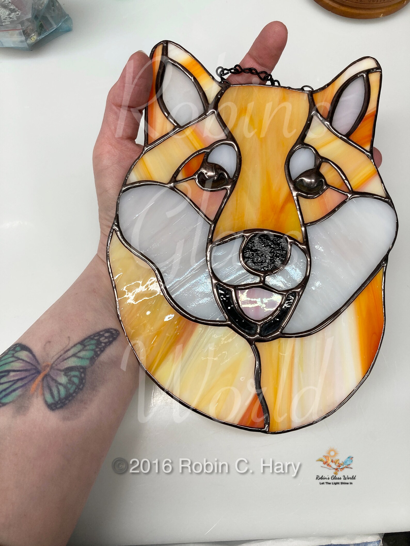 Shiba Inu Handmade Stained Glass Suncatcher - Etsy