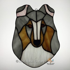Sheltie Handmade Stained Glass Suncatcher - Etsy
