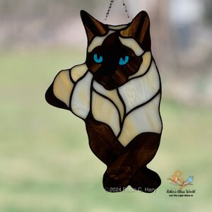 Siamese Cat Handmade Stained Glass Suncatcher - Etsy