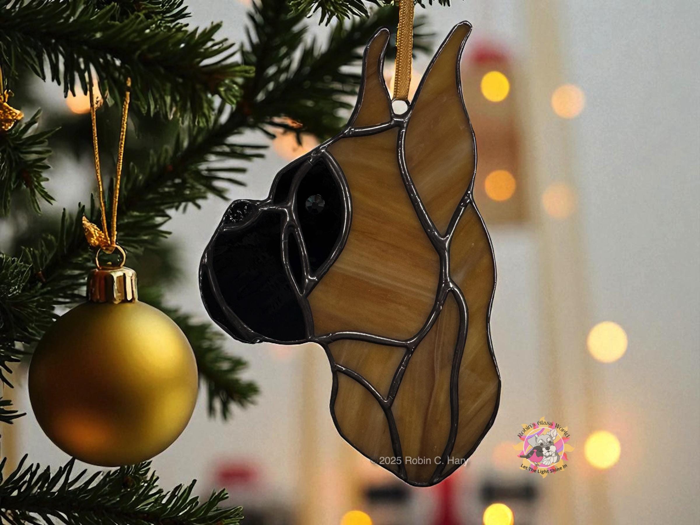 Handmade Boxer Stained Glass Ornament – Dog Lover Gift - Etsy