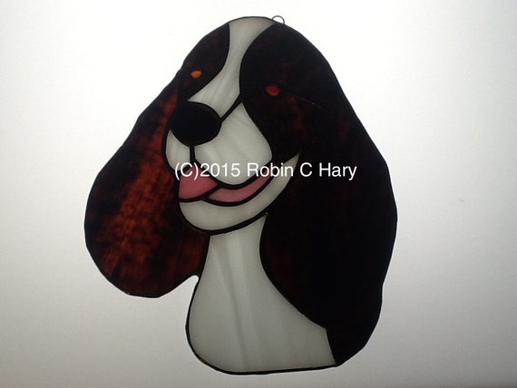English Springer Spaniel Handmade Stained Glass Suncatcher | Etsy