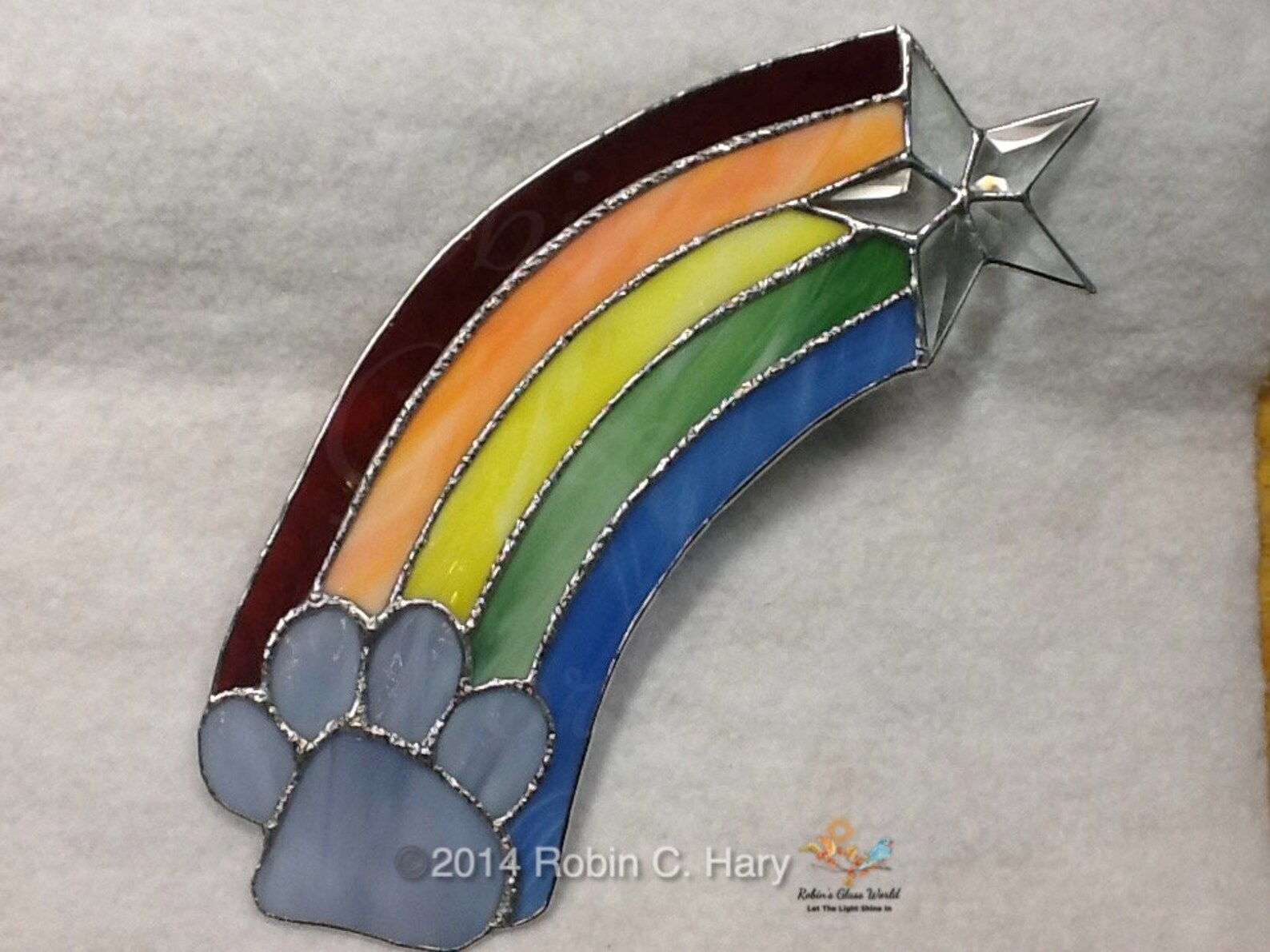 Rainbow Bridge Handmade Stained Glass Suncatcher - Etsy