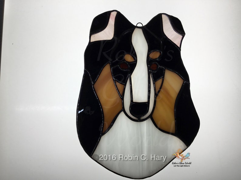 Sheltie Handmade Stained Glass Suncatcher - Etsy