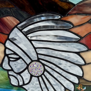 Native American Stained Glass Handmade Panel, Native Spirit - Etsy