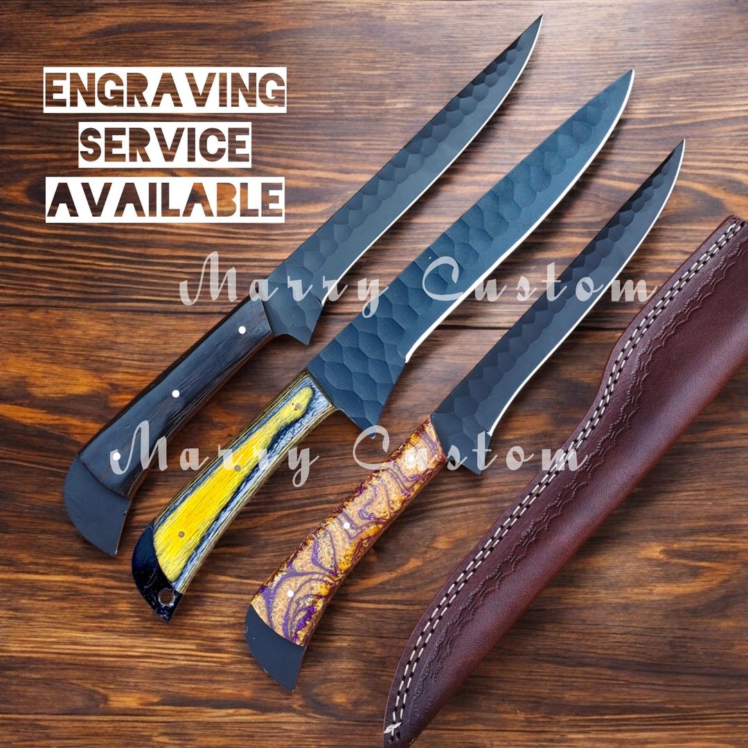 Forged Fillet Knife With Sheath, Personalized Fillet Knife, Chef's ...