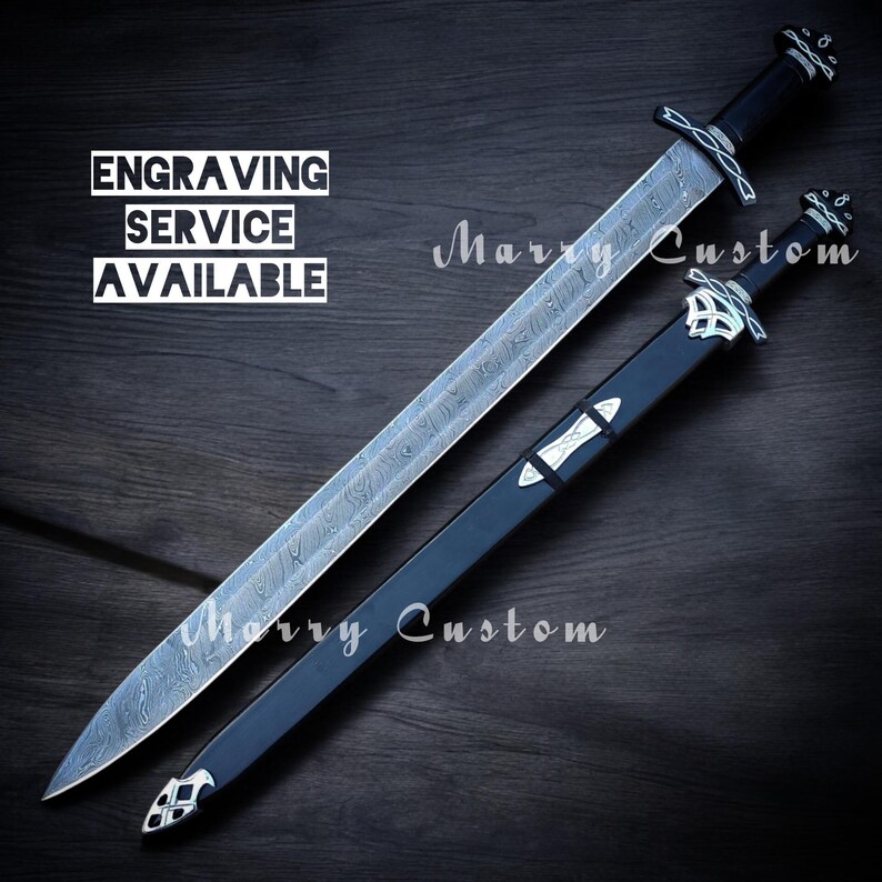 Personalized Handmade Viking Sword Real Damascus Steel Northman Sword ...