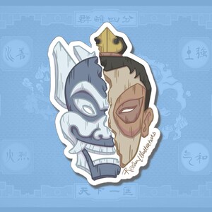 Zuko's Two Masks Sticker - Blue Spirit and Crown Prince - Etsy