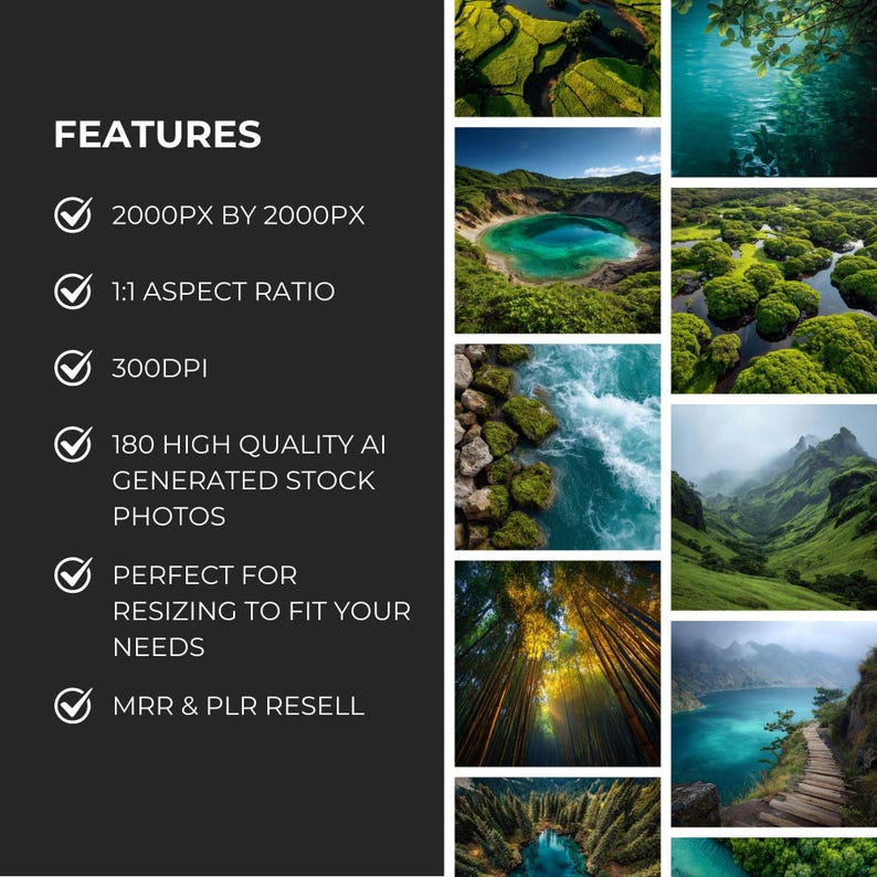 Lush Green Nature Stock Photos: 180 Social Media Images (MRR & PLR) - Etsy
