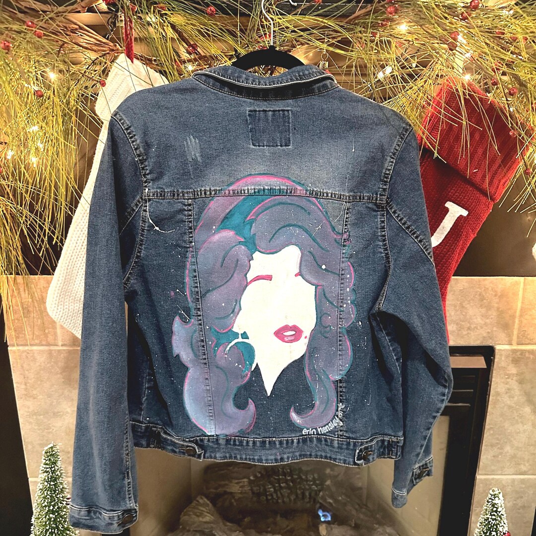 Hand Painted DENIM DOLLY PARTON Jacket . Upcycled Beta House Denim ...