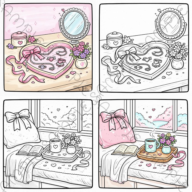Pretty Little Spaces – Girly Cozy Coloring Book | Soft Aesthetic Rooms ...