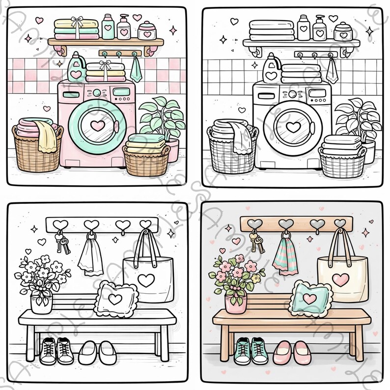 Pretty Little Spaces – Girly Cozy Coloring Book | Soft Aesthetic Rooms ...