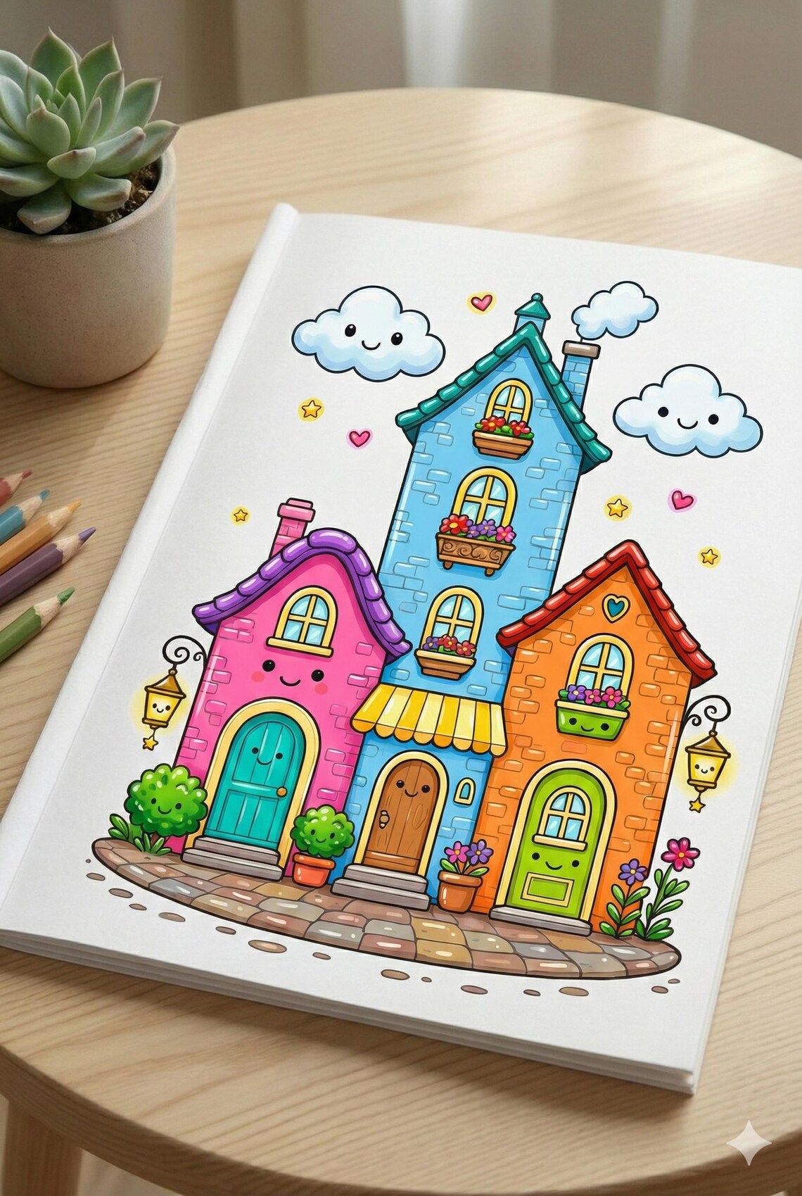 Kawaii Whimsical Houses Coloring Book for Adults and Teens | 20 Pages ...