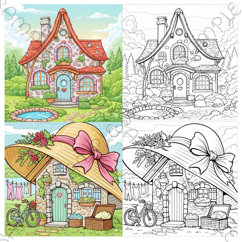 The Cozy Cottage Garden Coloring Book for Adults | Whimsical Fairy ...