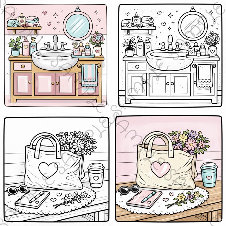 Pretty Little Spaces – Girly Cozy Coloring Book | Soft Aesthetic Rooms ...