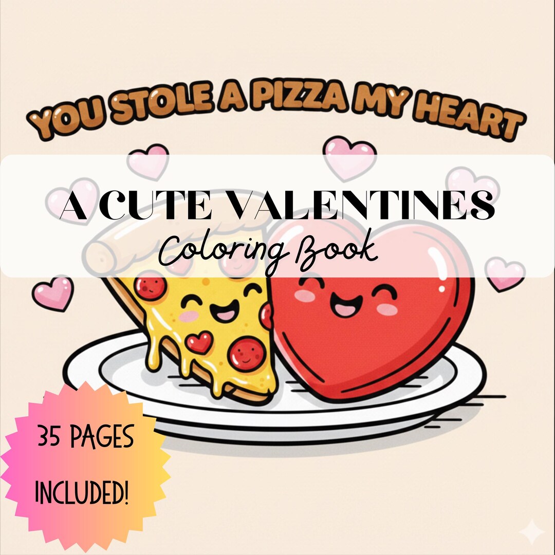 A Cute Valentines Coloring Book for Adults Nteens | Cozy Kawaii Food ...