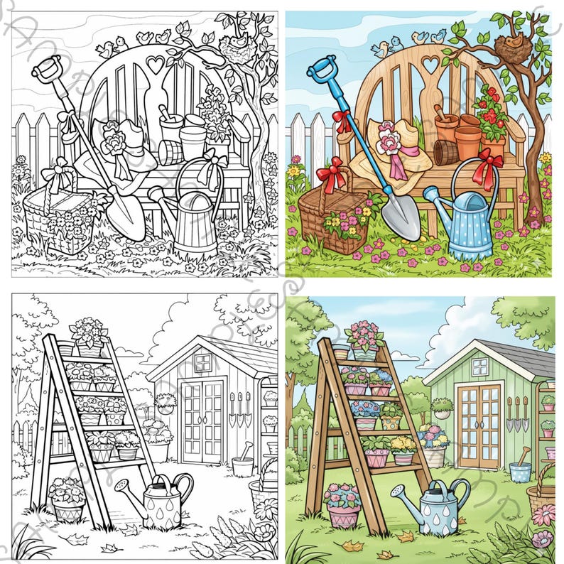 The Cozy Cottage Garden Coloring Book for Adults | Whimsical Fairy ...