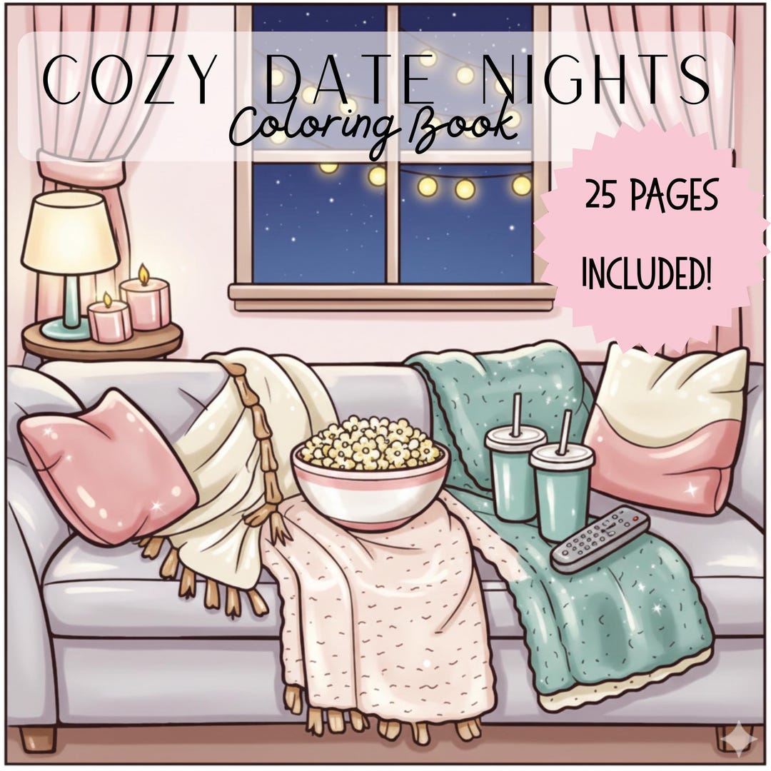 Cozy Date Night Coloring Book | Romantic Stay-in Scenes | Adult ...