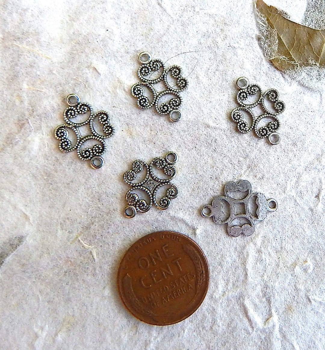 Silver Filigree Findings, Small Filigree Link, Silver Scroll Pattern ...