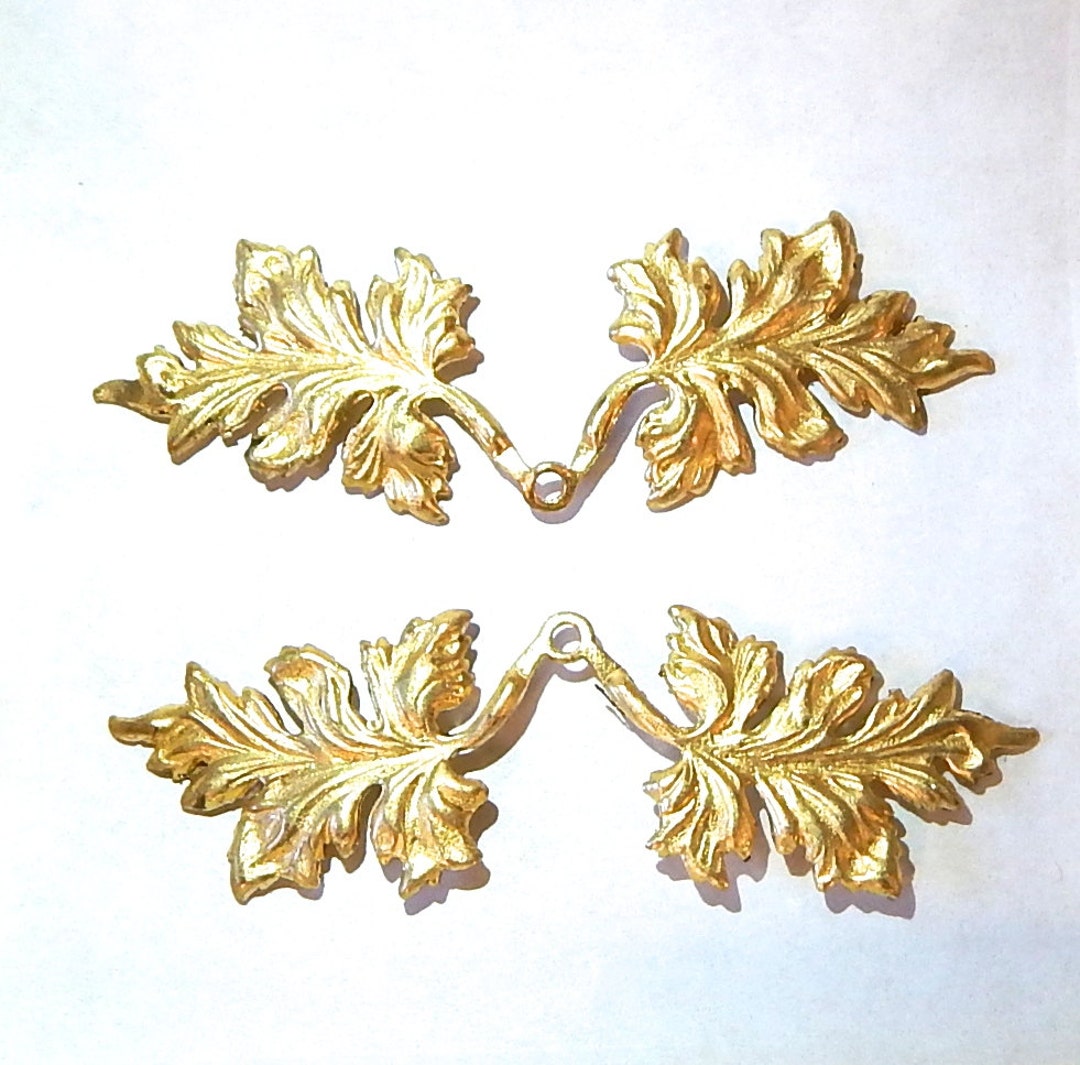 Metal Leaves, Brass Branches With Leaves, Leaf Stampings, 2 Pieces - Etsy