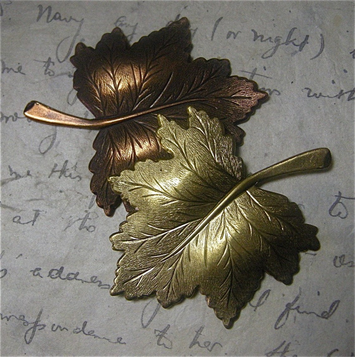 Autumn Leaves - 1 Large Metal Stamping - - Etsy