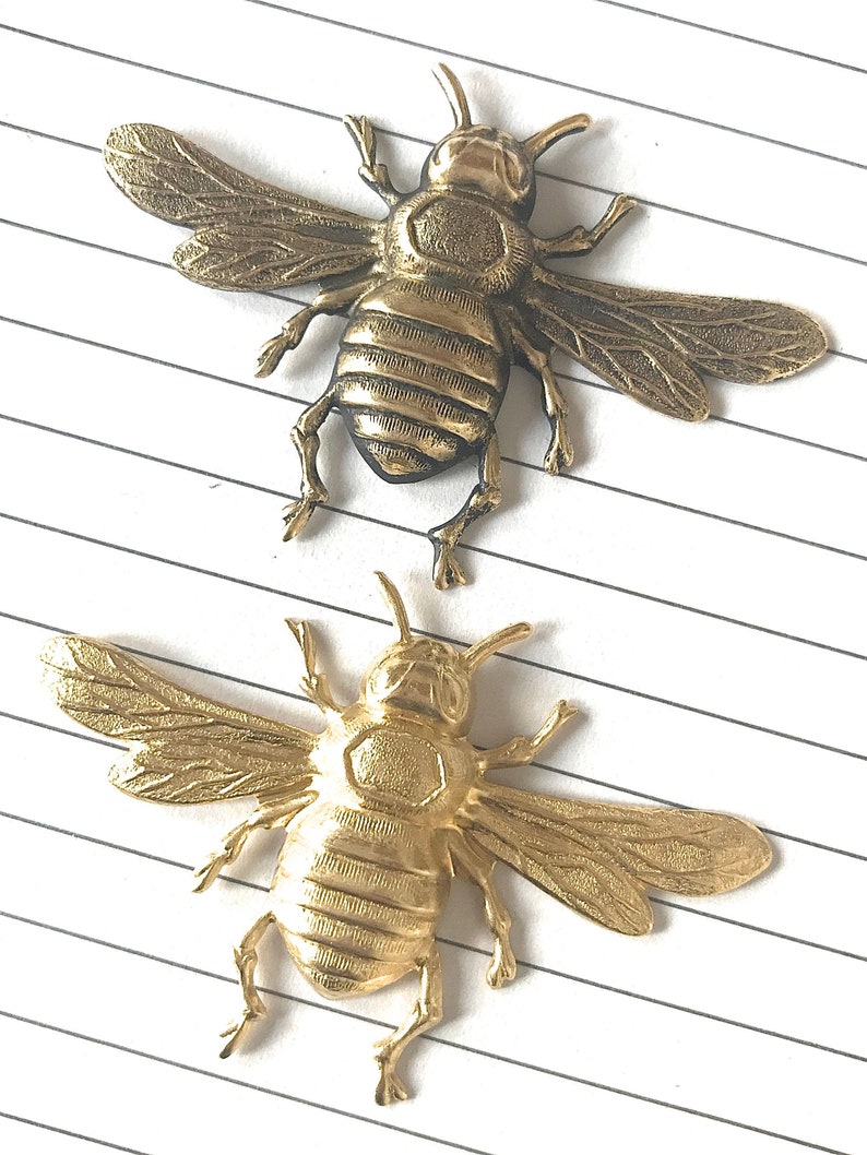 Vintage Brass Bee Stamping Made in USA Brass Bee Honey Bee - Etsy