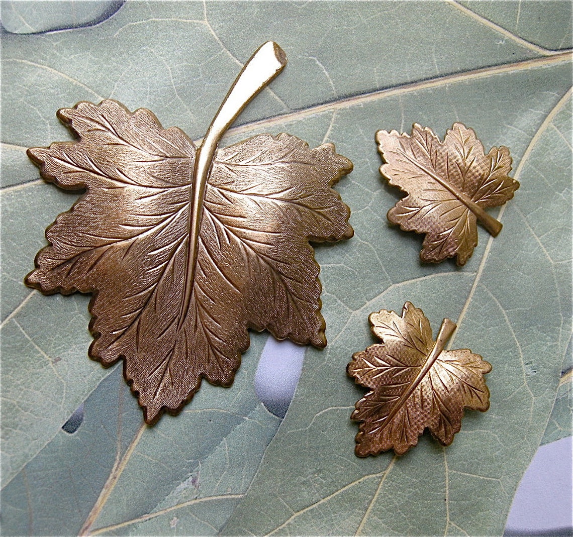 Autumn Leaves - 1 Large Metal Stamping - - Etsy