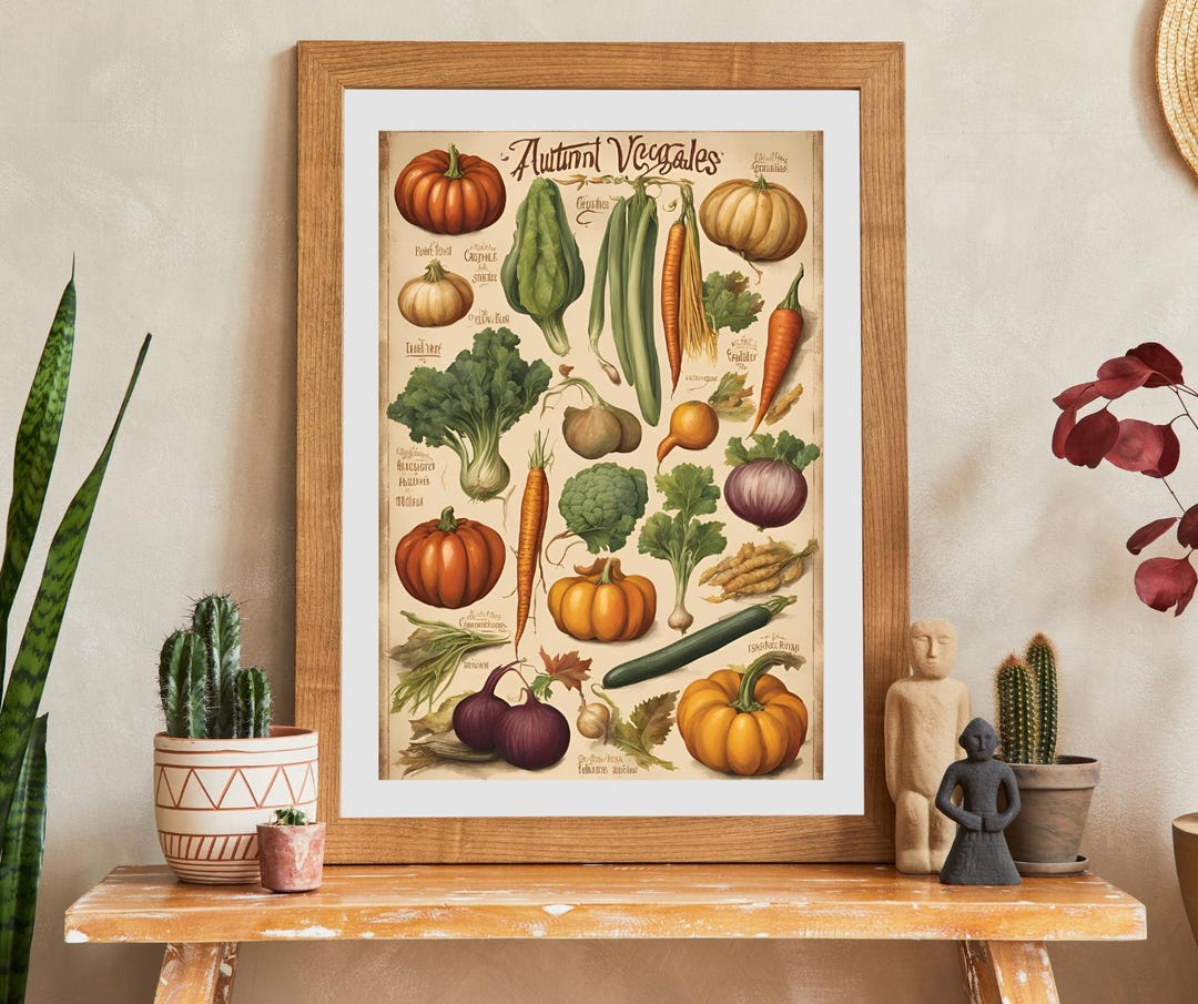 Vegetable Poster, Vintage Poster, Vintage Vegetable Print, Downloadable ...