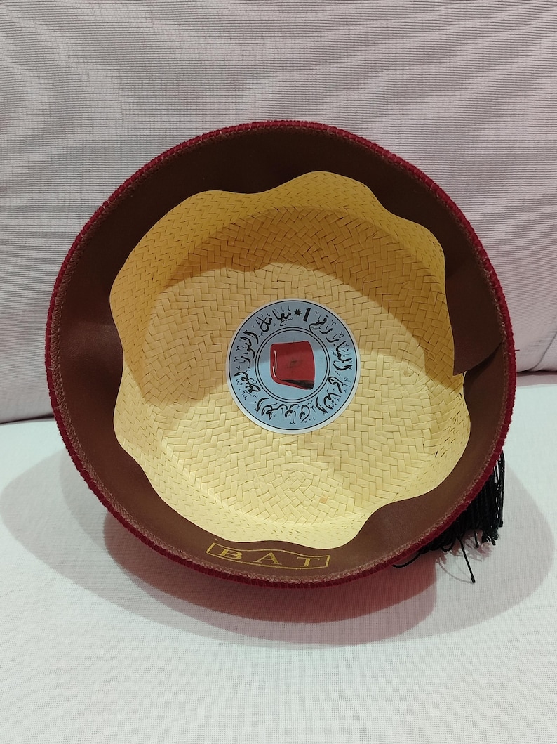 Royal Red Moroccan Fez Hasira | Handcrafted Luxury Tarboush Black Silk ...