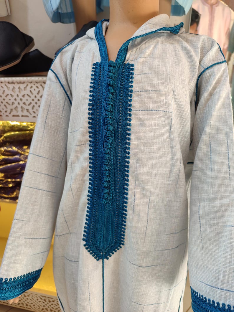 Handmade Moroccan Kids Djellaba | Authentic Hooded Caftan ...