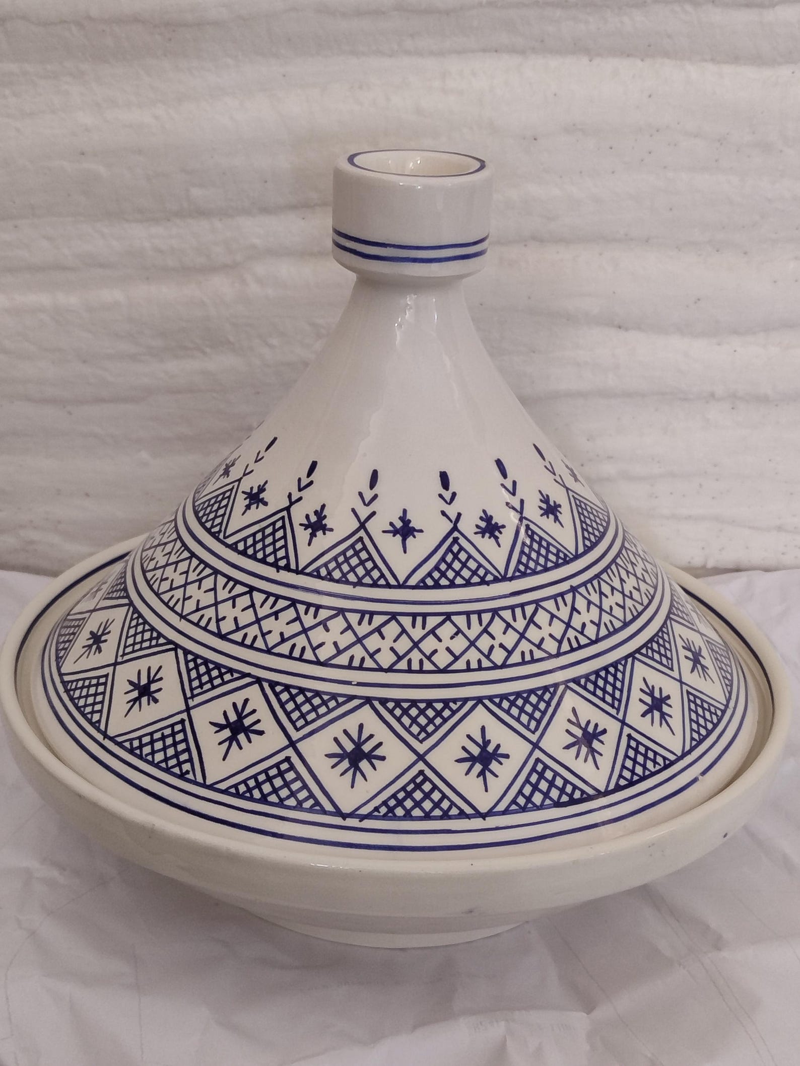 Moroccan Ceramic Tagine Blue White, Unique Tajine, Berber Tagine ...