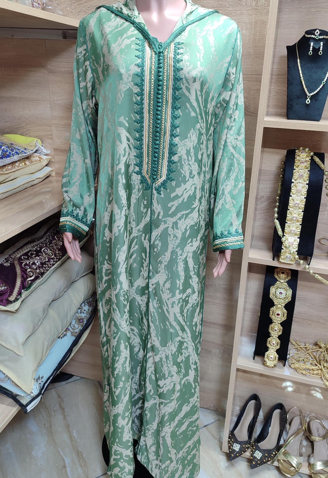 Chilaba de mujer marroquí, vestido kaftan para mujer, chilaba ...