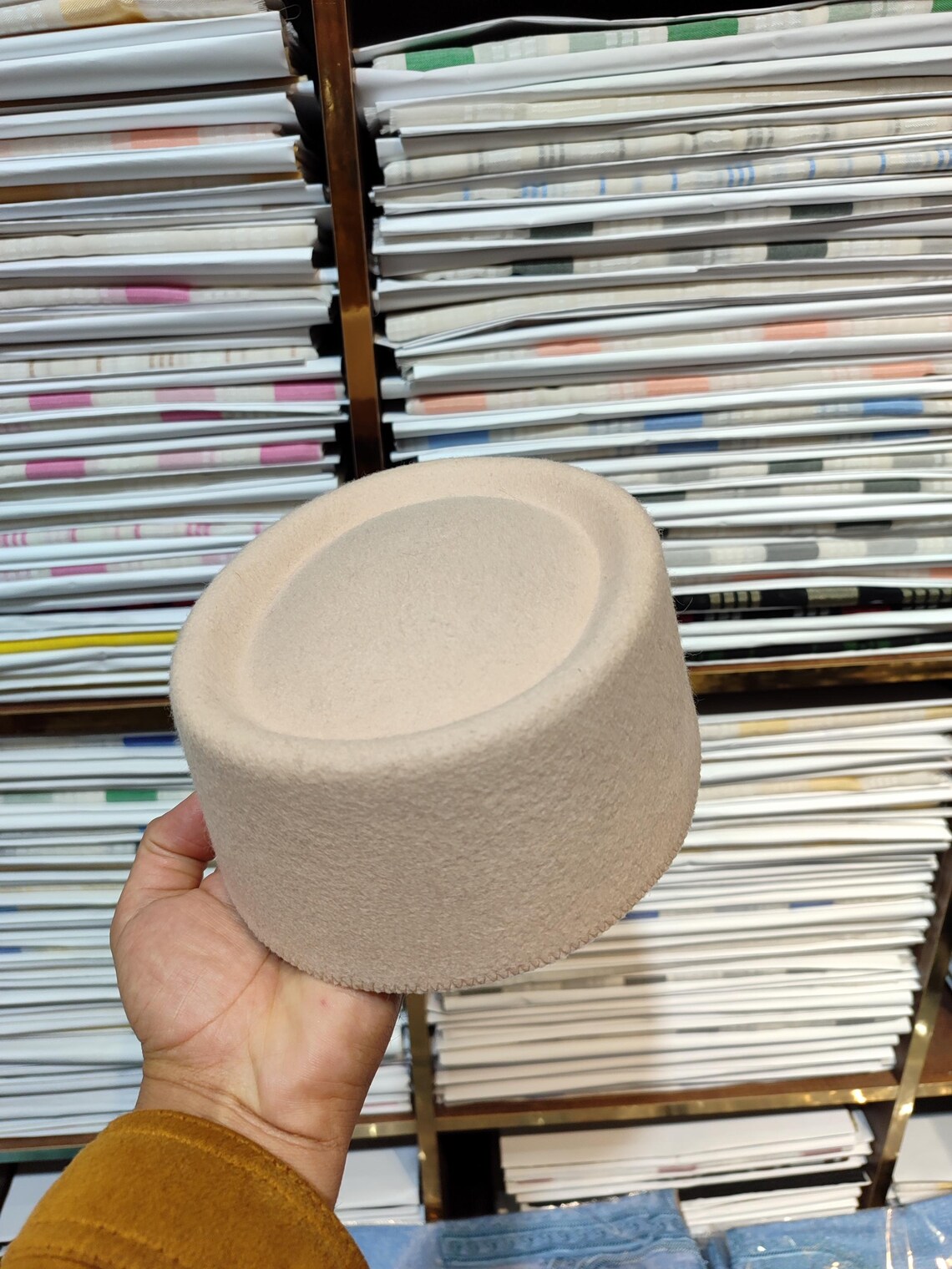 Soft Beige Hat Moroccan Tarboush Handmade Fez Hat, Tarboosh Hat Premium ...
