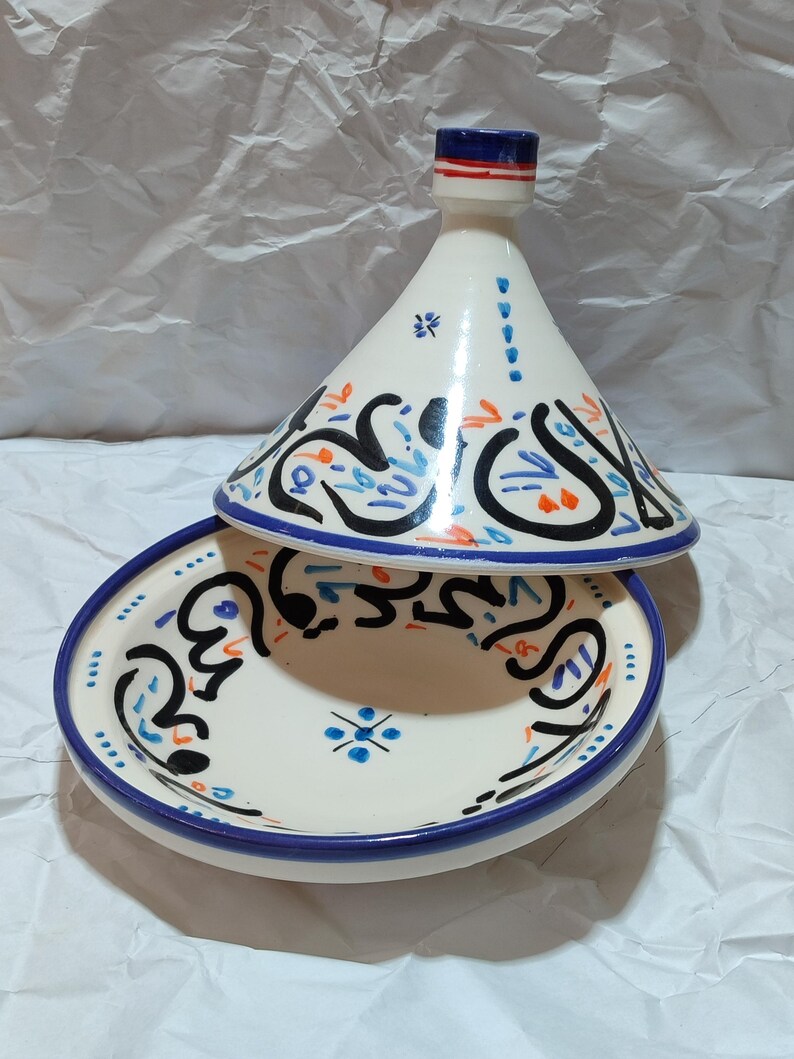 Authentic Moroccan Tagine Handcrafted Ceramic Serving Dish Hand Painted ...