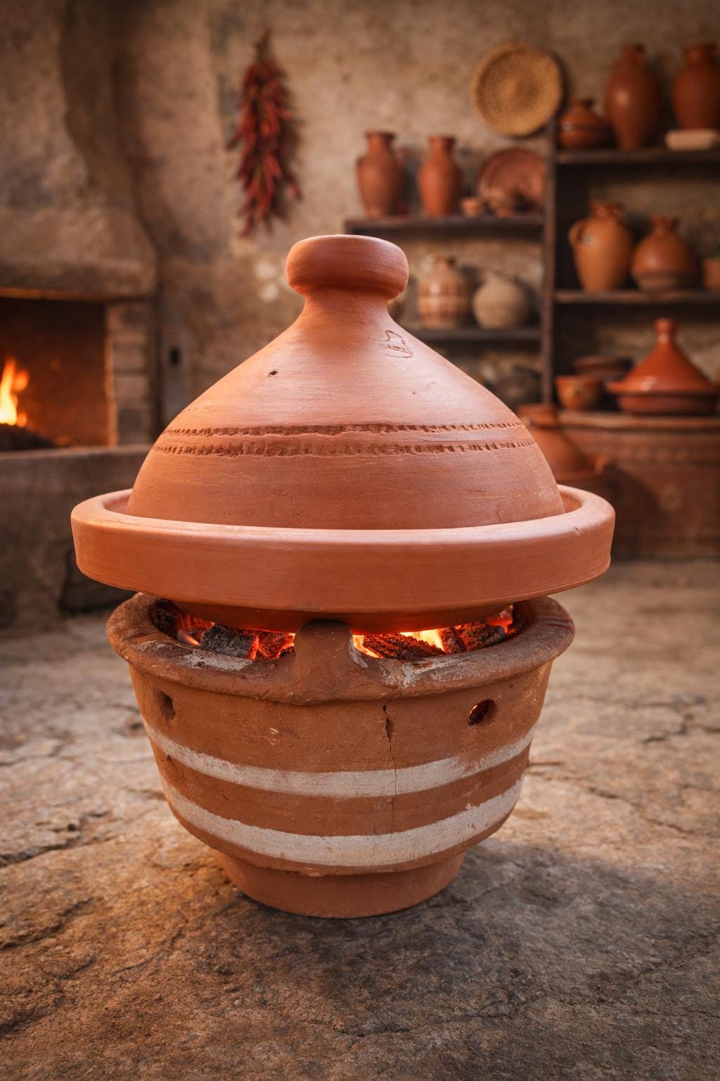 Handmade Moroccan Tagine Clay Pot With Stove, Outdoor Cookware Set - Etsy