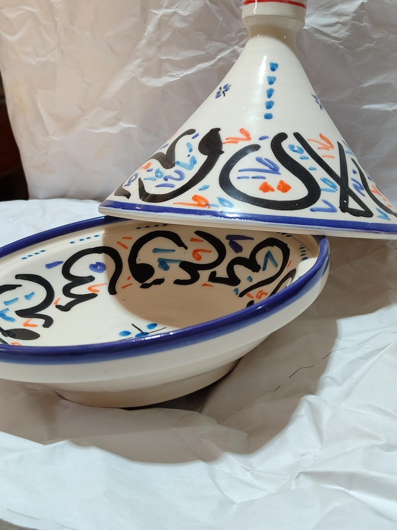 Authentic Moroccan Tagine Handcrafted Ceramic Serving Dish Hand Painted ...