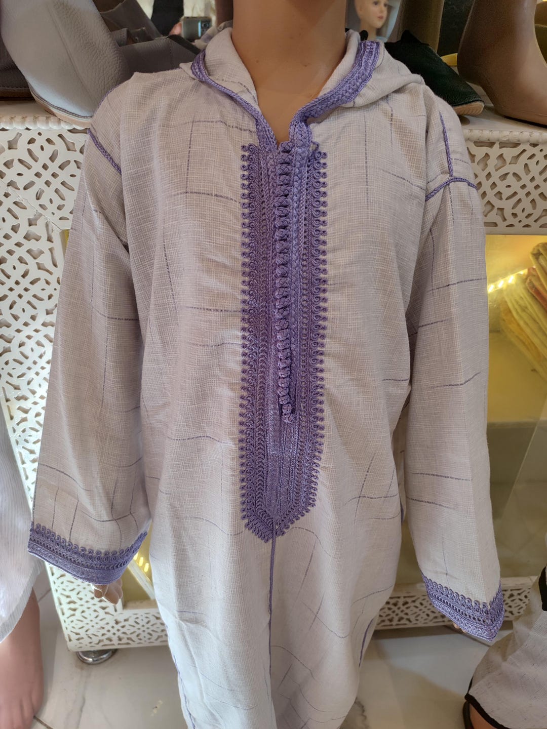 Moroccan Kids Caftan Boys Thobe Handmade Traditional Jalaba Children ...
