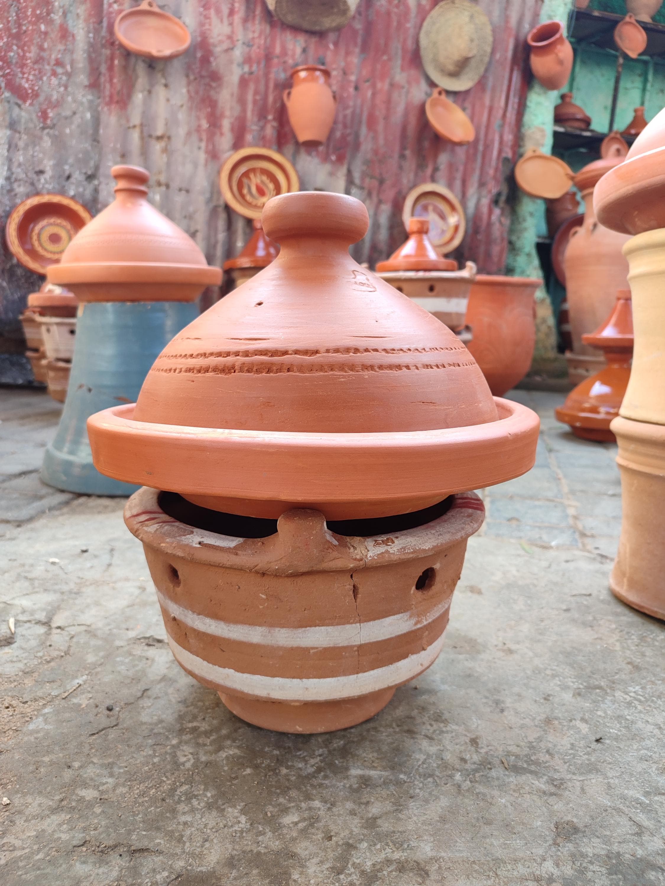 Handmade Moroccan Tagine Clay Pot With Stove, Outdoor Cookware Set - Etsy