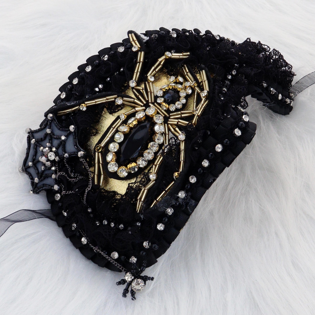 Half-face Black Lace Golden Spider Mask Masquerade Masks Women Vintage ...